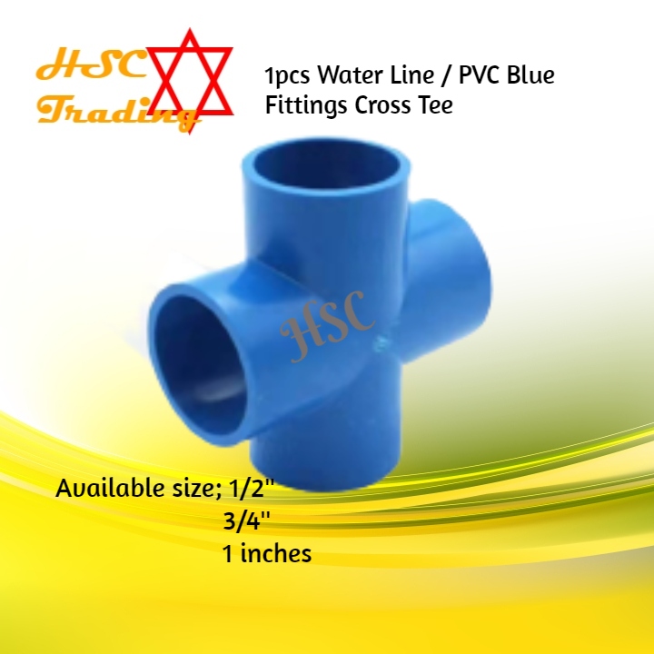 H-1339 1pcs Water Line / PVC Blue Fittings Cross Tee | Lazada PH