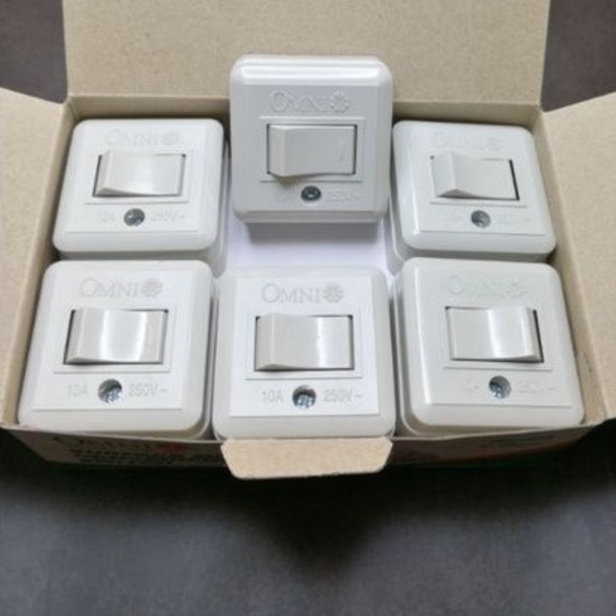 1 box (12 pcs.) Omni Surface Mounted Convenience Square Switch WSS-003 ...