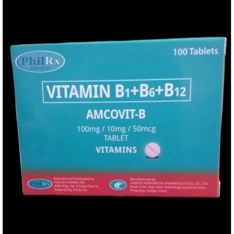 Amcovit B Nervita Vitamin B complex B1 B6 B12 100 tablets | Lazada PH