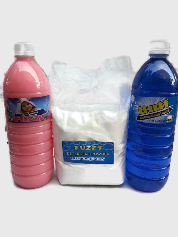Trio 1 Kilo detergent powder, 1 liter fuzzy fabcon, 1 liter Buff ...