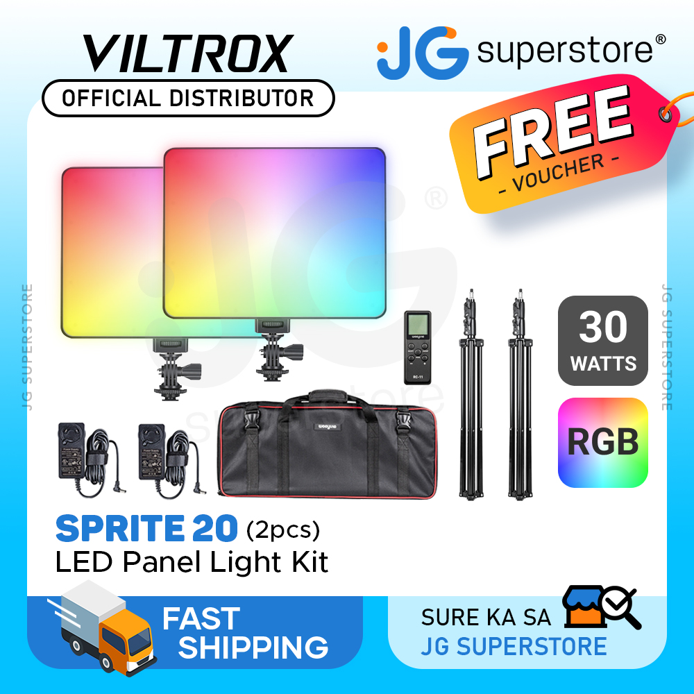 Viltrox Weeylite Sprite 20 RGB 30W 2pcs LED Panel Light Kit with 360 ...