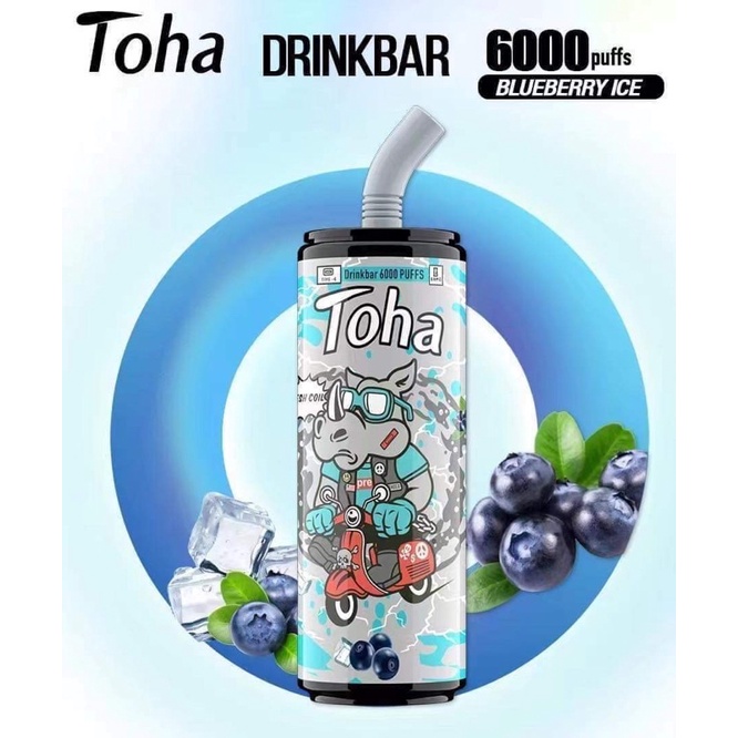 Drinking Bar 6000 Toha Drinking Bar 6000 Puff Pods Toha 6KRechargeable ...