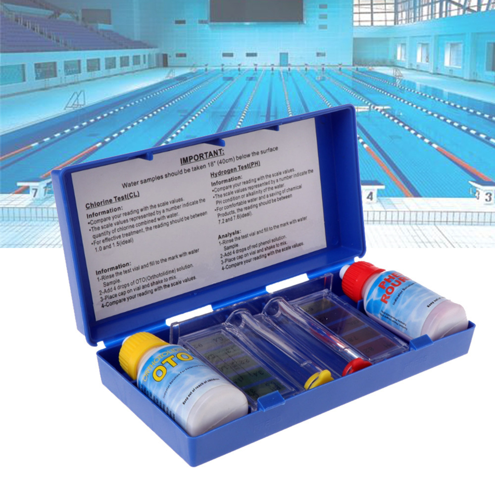 3-Way Pool Water Chlorine Test Kit and PH Test Kit and Refill OTO and ...