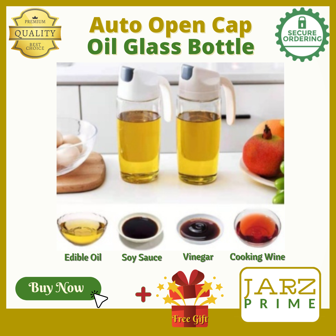 [JARZ Prime] (2 Bottles) 630ml Oil Glass Bottle Container with FREE ...