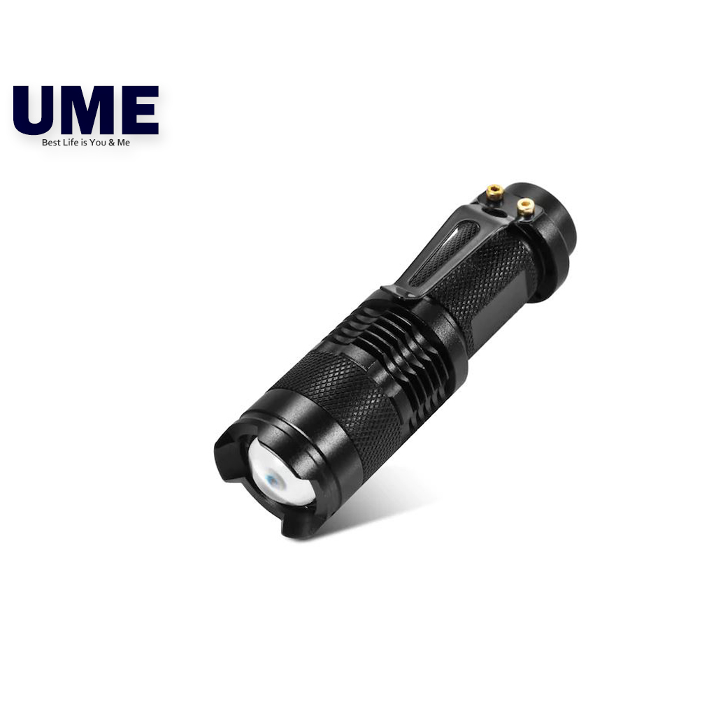 UME 3 Modes Pocket Size Flash Light Adjustable Focus Zoomable Mini LED ...