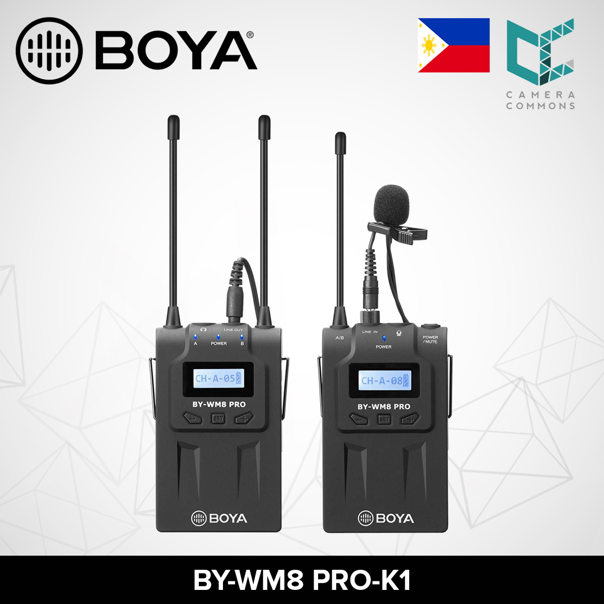 BOYA BY-WM8 Pro-K1 UHF Dual-Channel Wireless Microphone System Audio ...