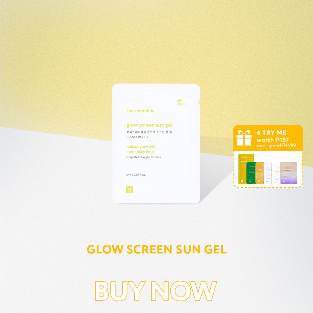 Face Republic Glow Screen Sun Gel SPF50+ PA++++ 2mL [Non-sticky ...
