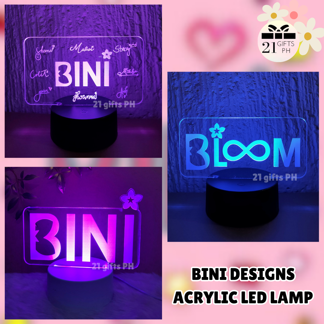 BINI PH design 3D Acrylic LED Lamp P-pop group logo Blooms | Lazada PH