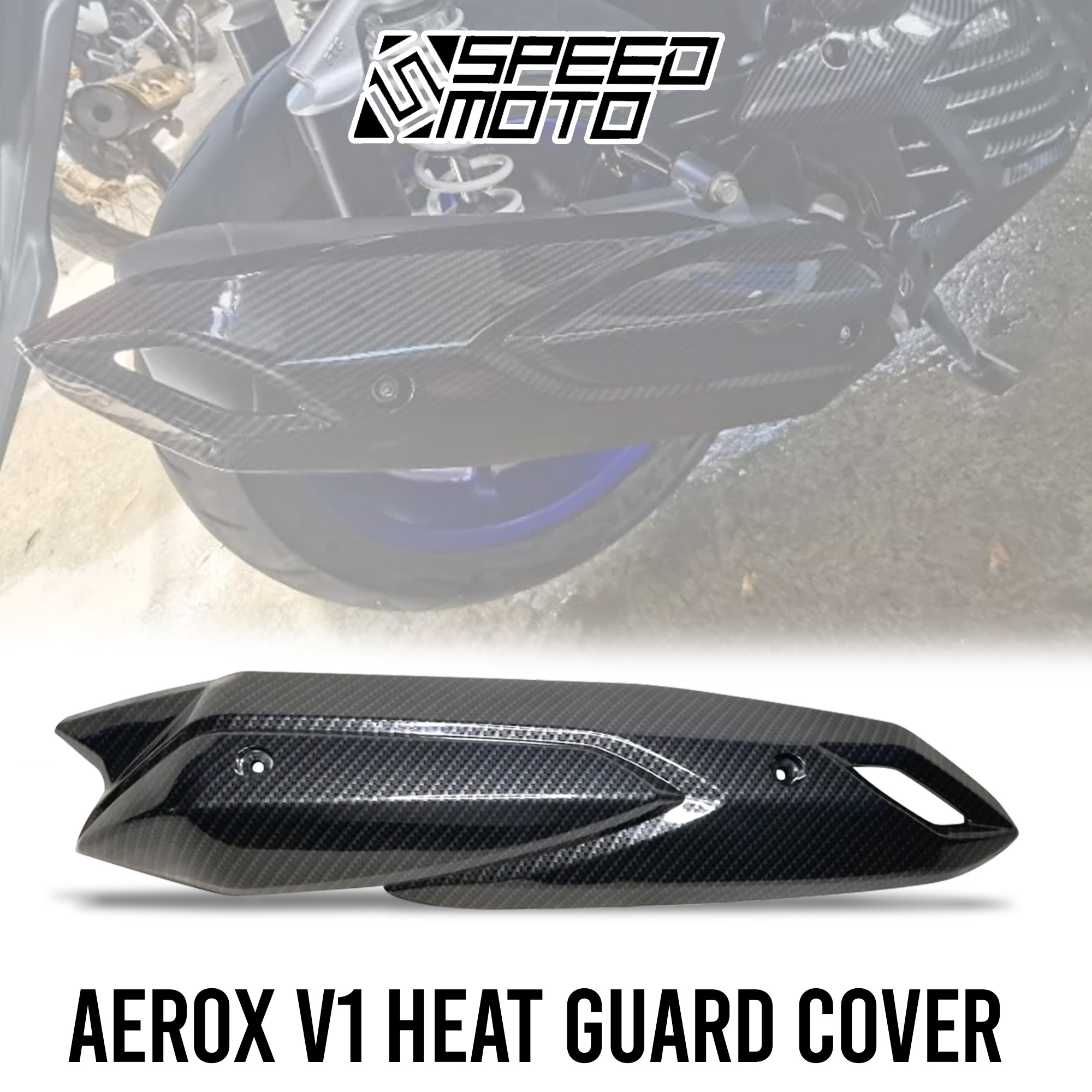 YAMAHA AEROX V1 MUFFLER COVER HYDRO DIP CARBON SPEEDMOTO MADE IN ...