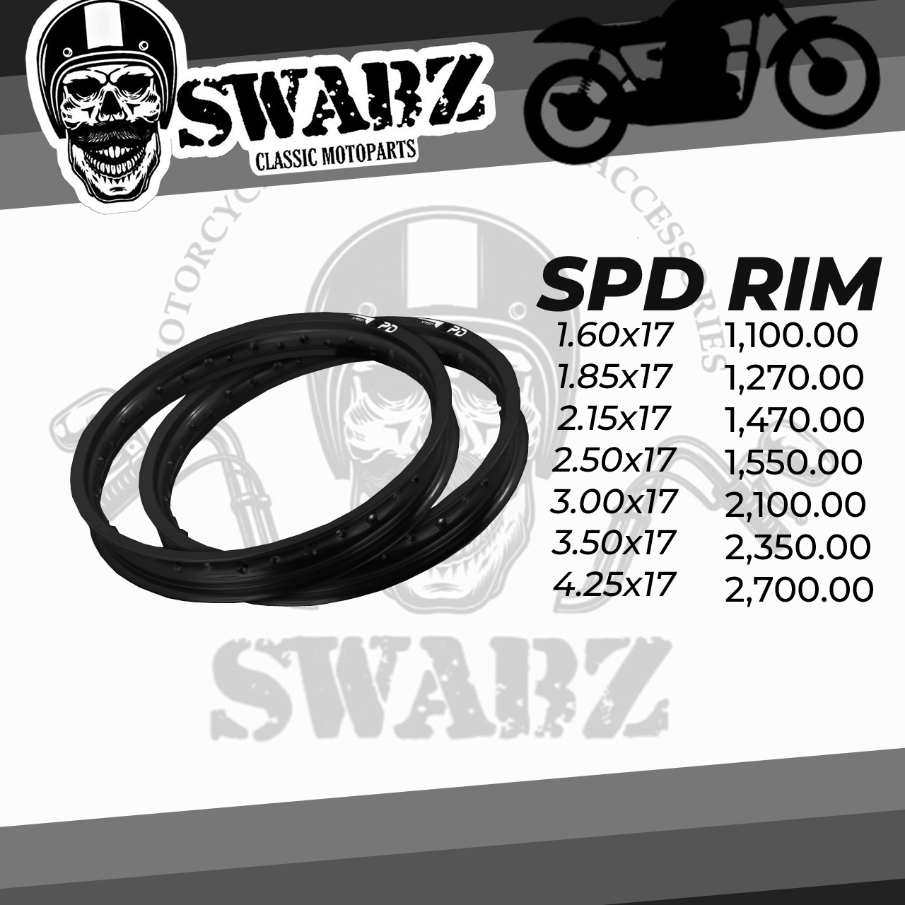 SPD Alloy rims size 1.60x17-4.25x17 | Lazada PH