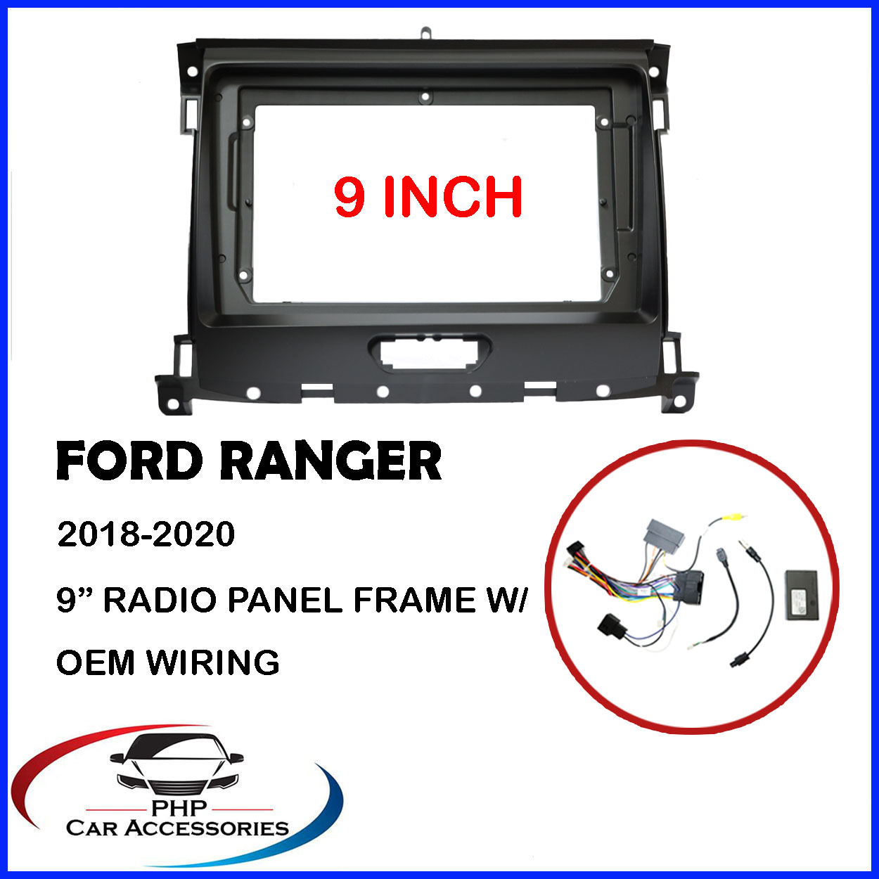 Ford Ranger 2018-2020 Stereo Panel 2din Radio Frame Head Unit Cover ...