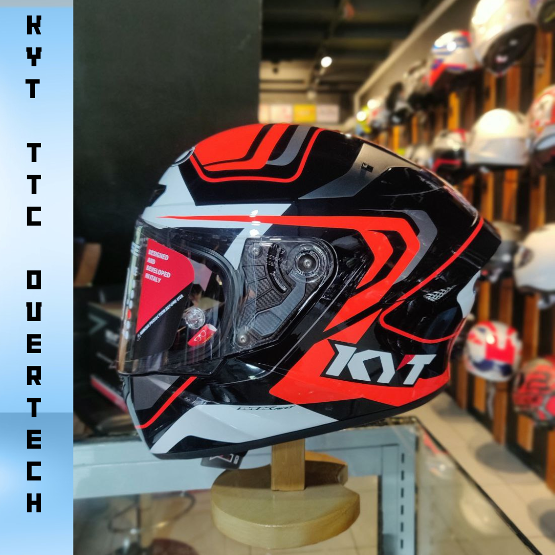 kyt ttc overtech black orange glossy finish single visor fullface ...