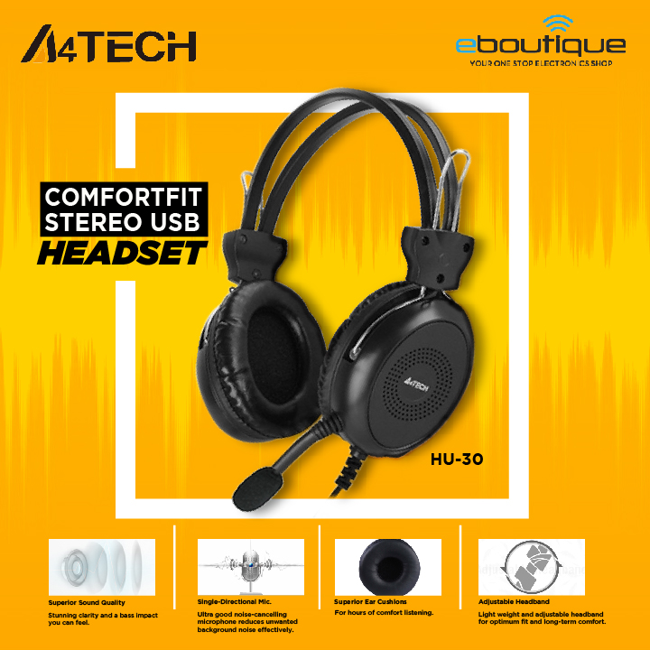 A4TECH UDB Headset/Headphone with Mic (HU-30) | Lazada PH