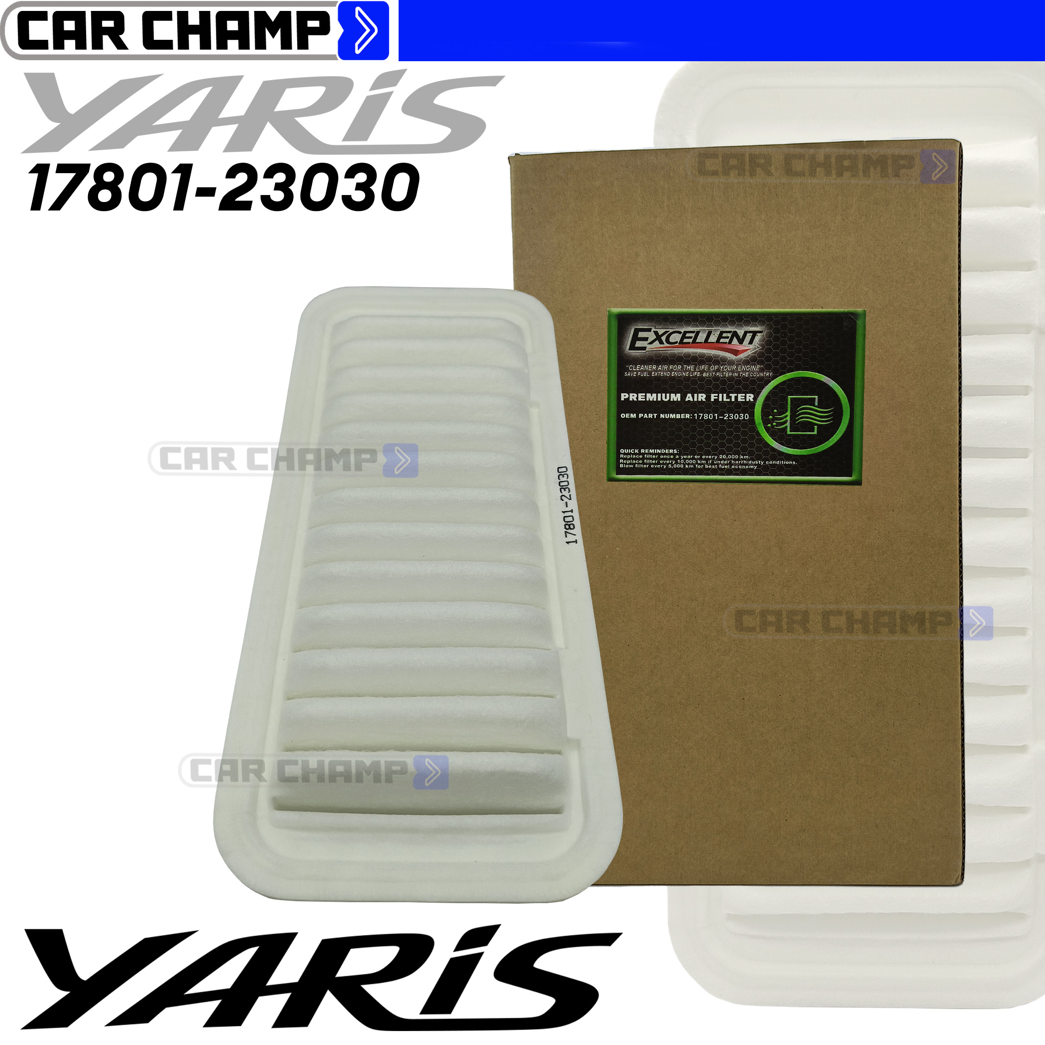 Air Filter (17801-23030) for Toyota Yaris 1999 - 2005 | Lazada PH