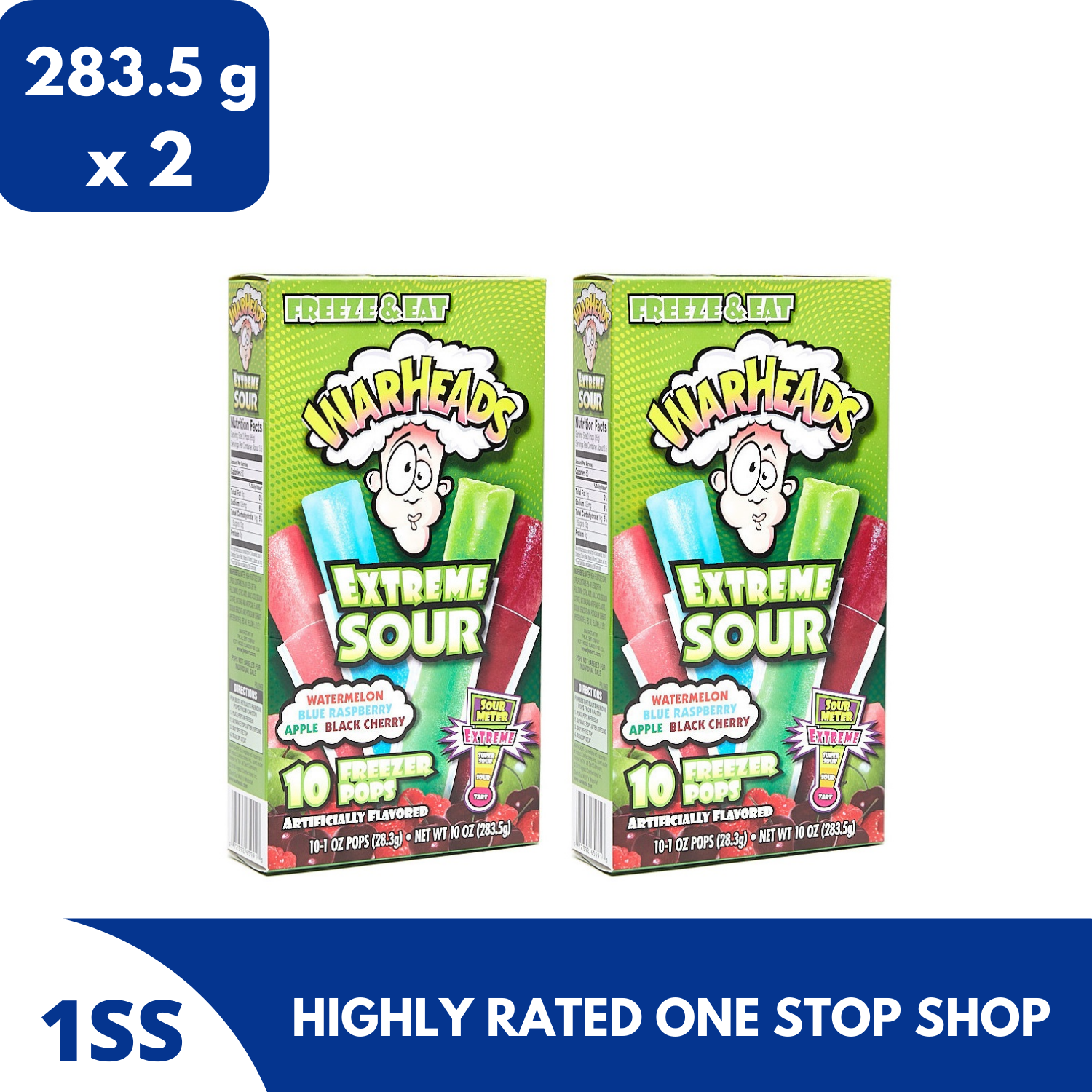 WarHeads Extreme Sour Freezer Pops, 283.5g set of 2 | Lazada PH