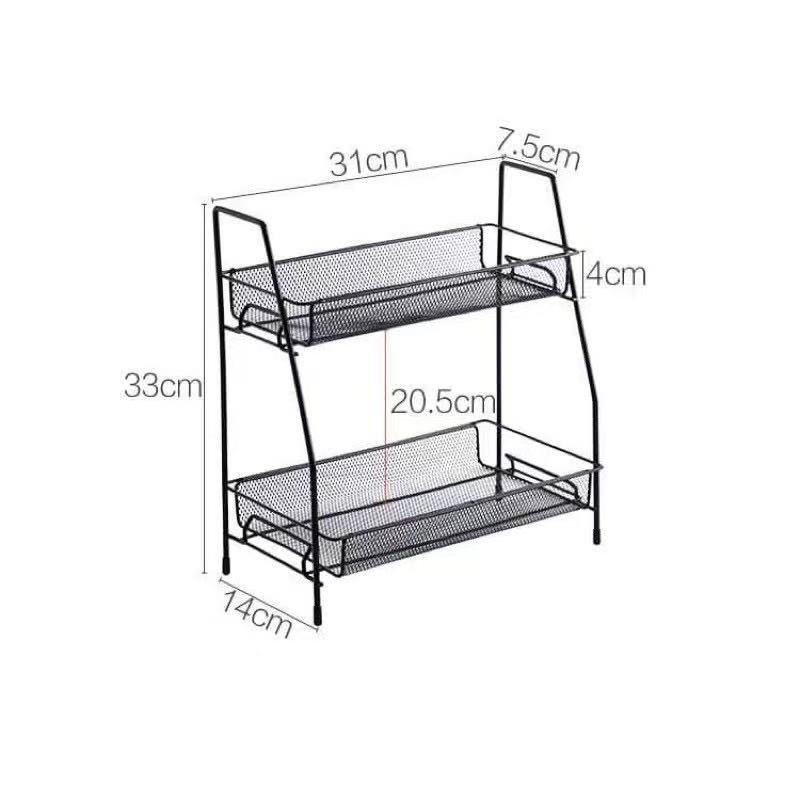 Desktop Double Layer Storage Rack Detachable Iron Kitchen ...