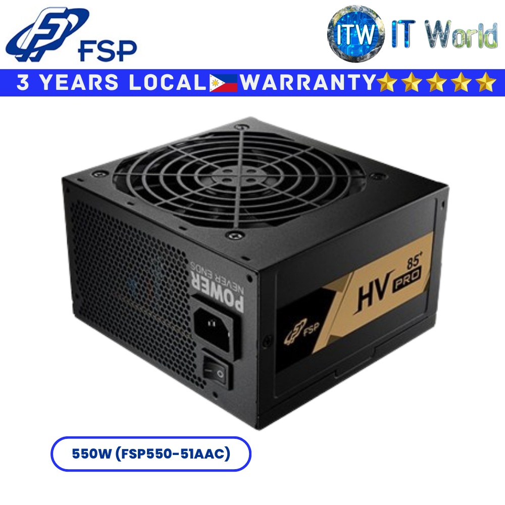 Itw | FSP PSU 550Watts/650Watts HV PRO 85+ Active PFC, ATX Power Supply Unit (550W | 650W ...