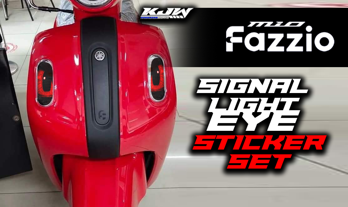 Yamaha Fazzio 125 Turn Light Signal Decal Set Red Toothless Eyes Design ...