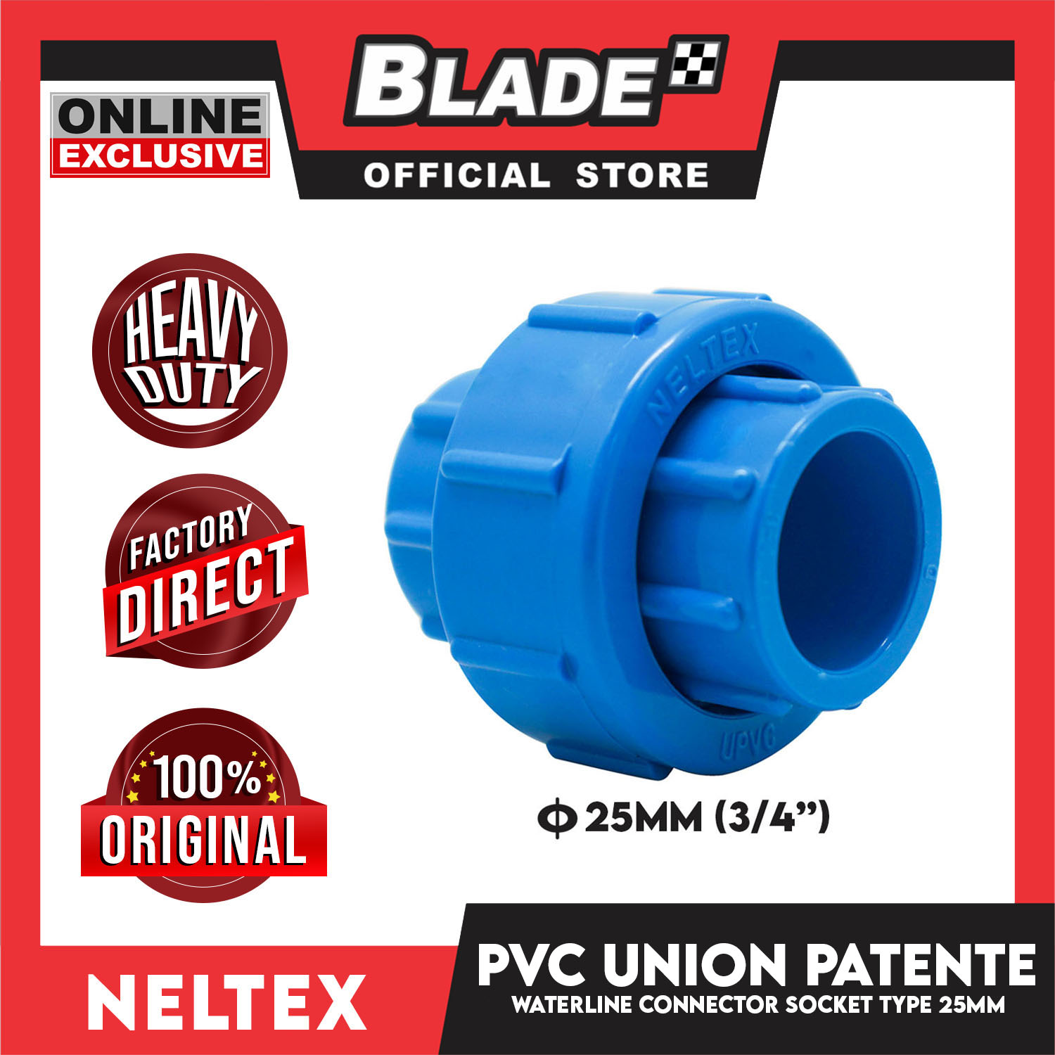 Neltex PVC Union Patente Socket Type 25mm (3/4") For Waterline Live ...