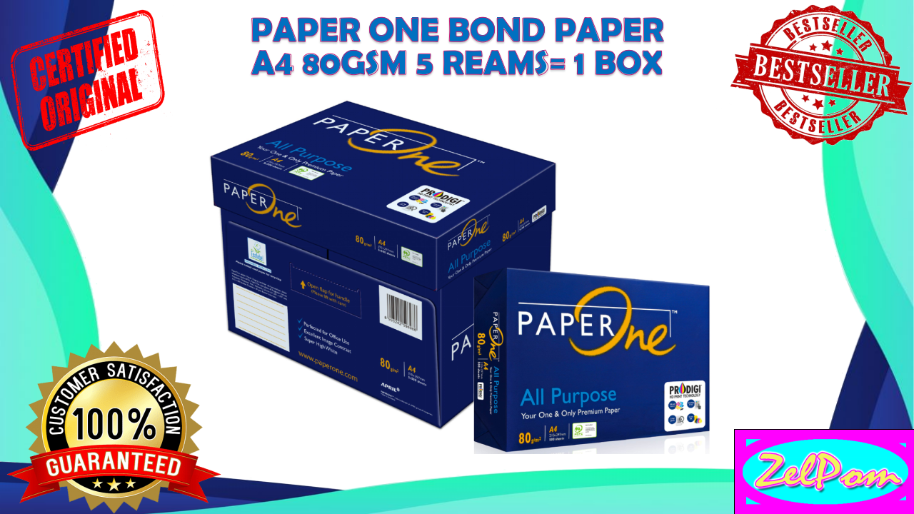 PAPER ONE BOND PAPER 80GSM 5 REAMS= 1 BOX | Lazada PH