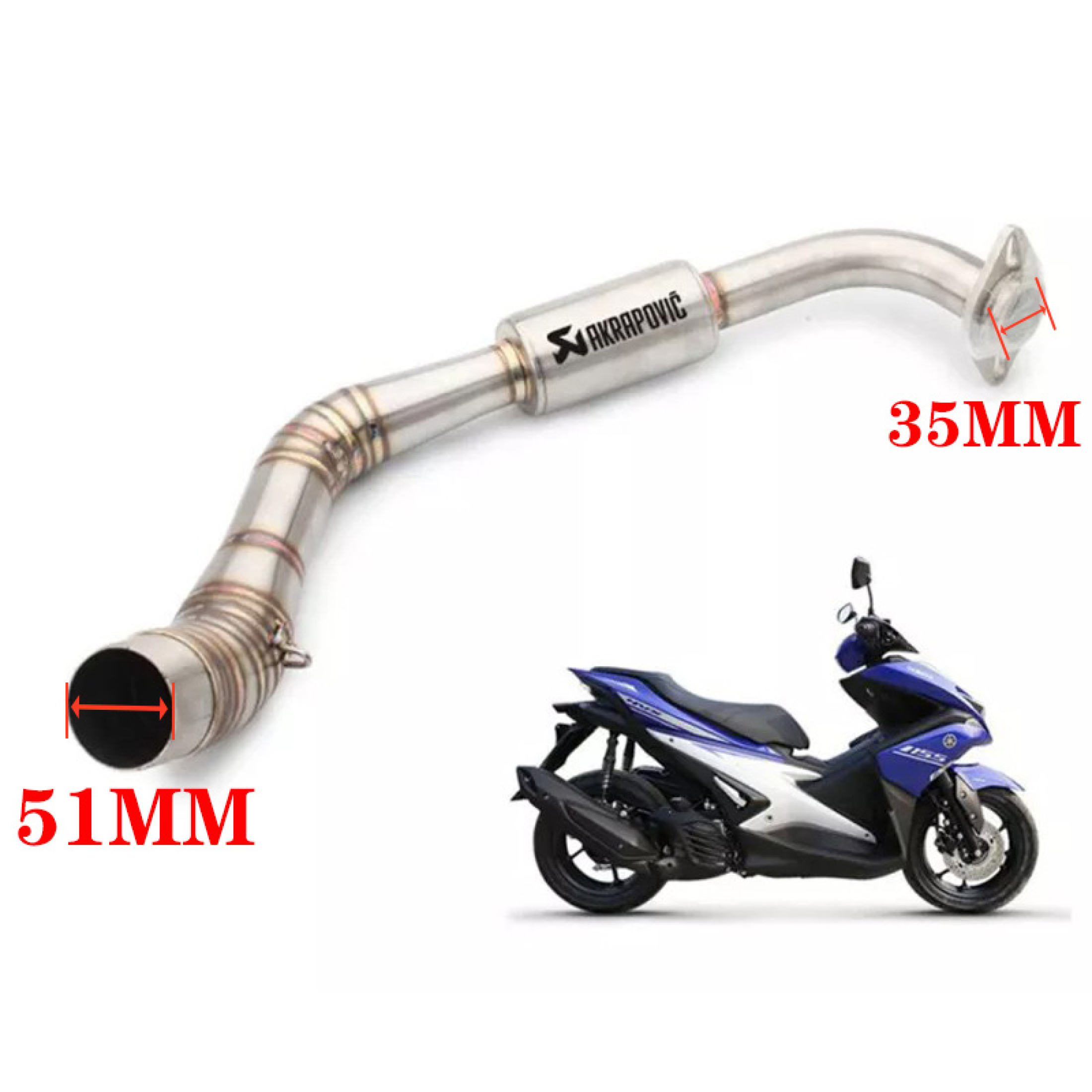 Akrapovic NMAX 155 V2 Exhaust System Motorcycle Exhaust Pipe With ...