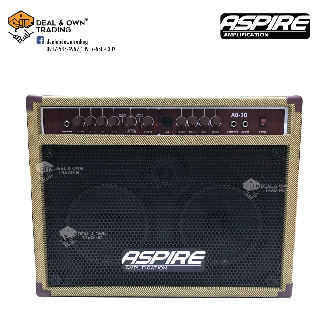 Aspire AG-30 30Watts Acoustic Guitar Tweed Amplifier | Lazada PH