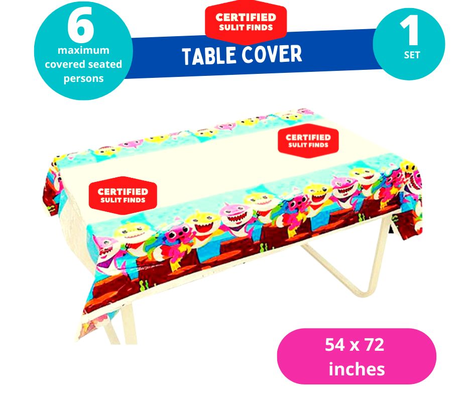 Baby Shark Table Cloth Cover Invitation Card Baby Shark Loot bags Party ...