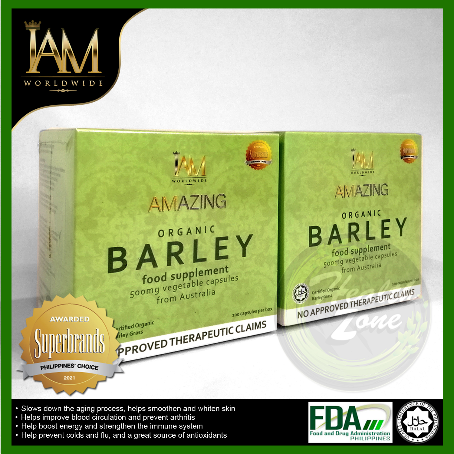 2 Boxes IAM Amazing Pure Organic Barley Capsules | Lazada PH