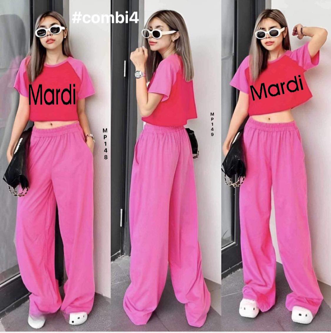 Mardi Inspired Print Chara Combi Coordinates in Wide Leg Pants with ...