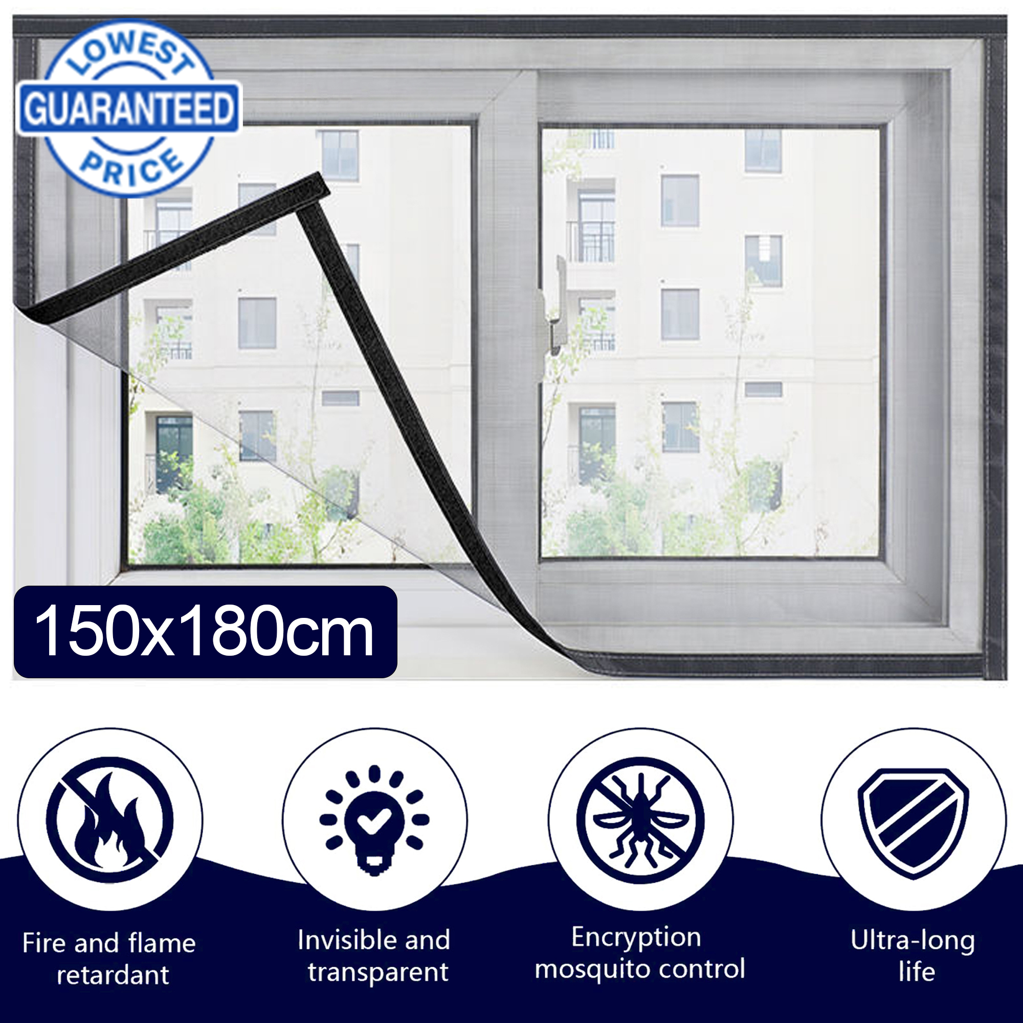 DIODIY Velcro Window Screen with Frame Household Simple Anti Mosquito ...