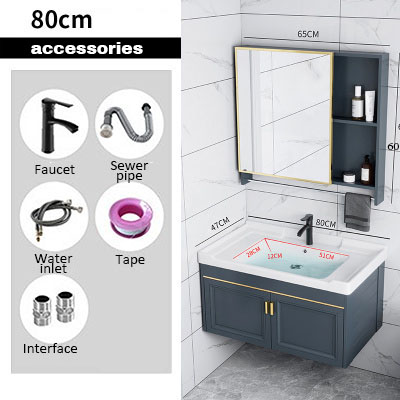 80cm Aluminium Bathroom sink cabinet Toilet sink Wall-Mounted Lavatory ...
