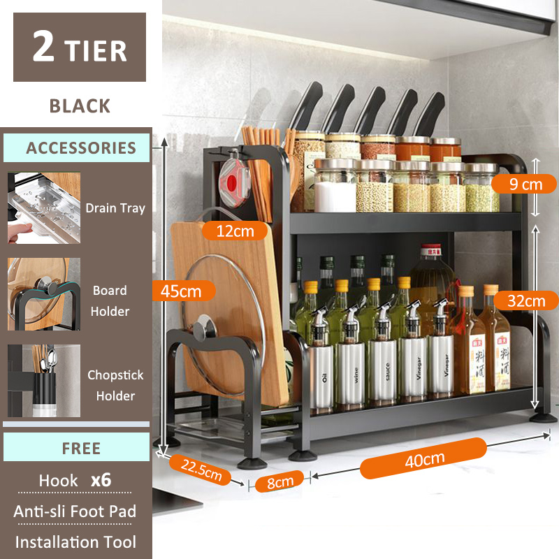 GSlife🔥🔥【Free 4PCS Seasoner Box】2/3 Layers Kitchen Spice Racks with ...
