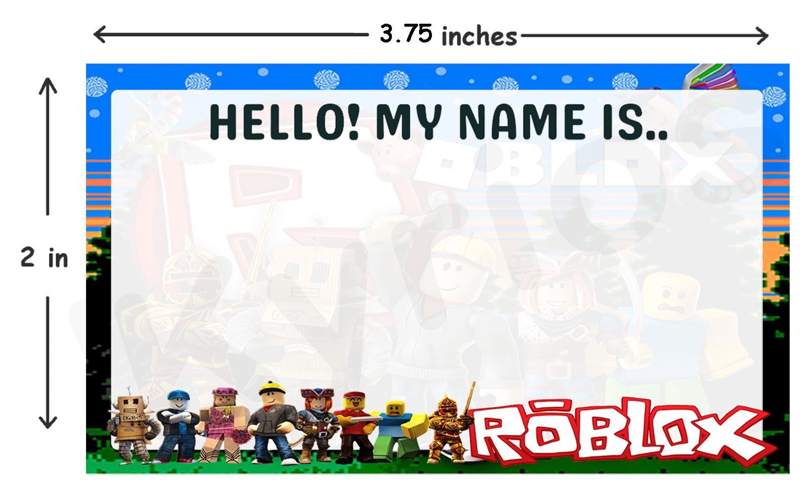 ROBLOX Themed Sticker Name Tags for Birthday Parties & Other Themed ...