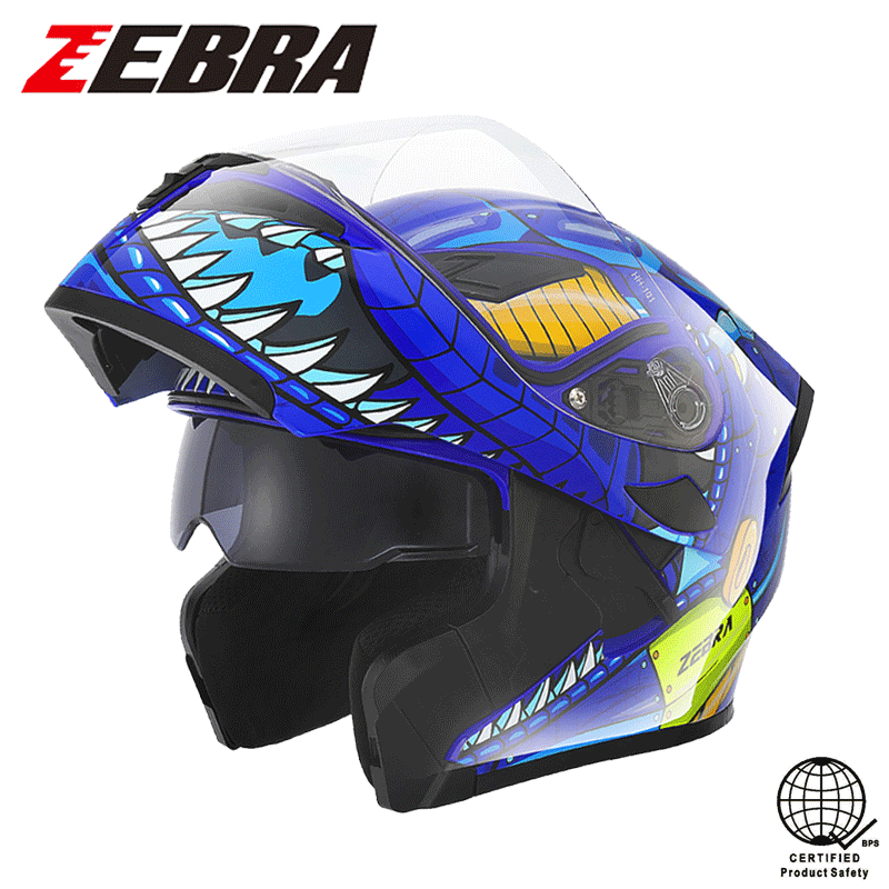 ZEBRA Motorcycles Modular Helmets With Dual Visor For Motor Riding ...