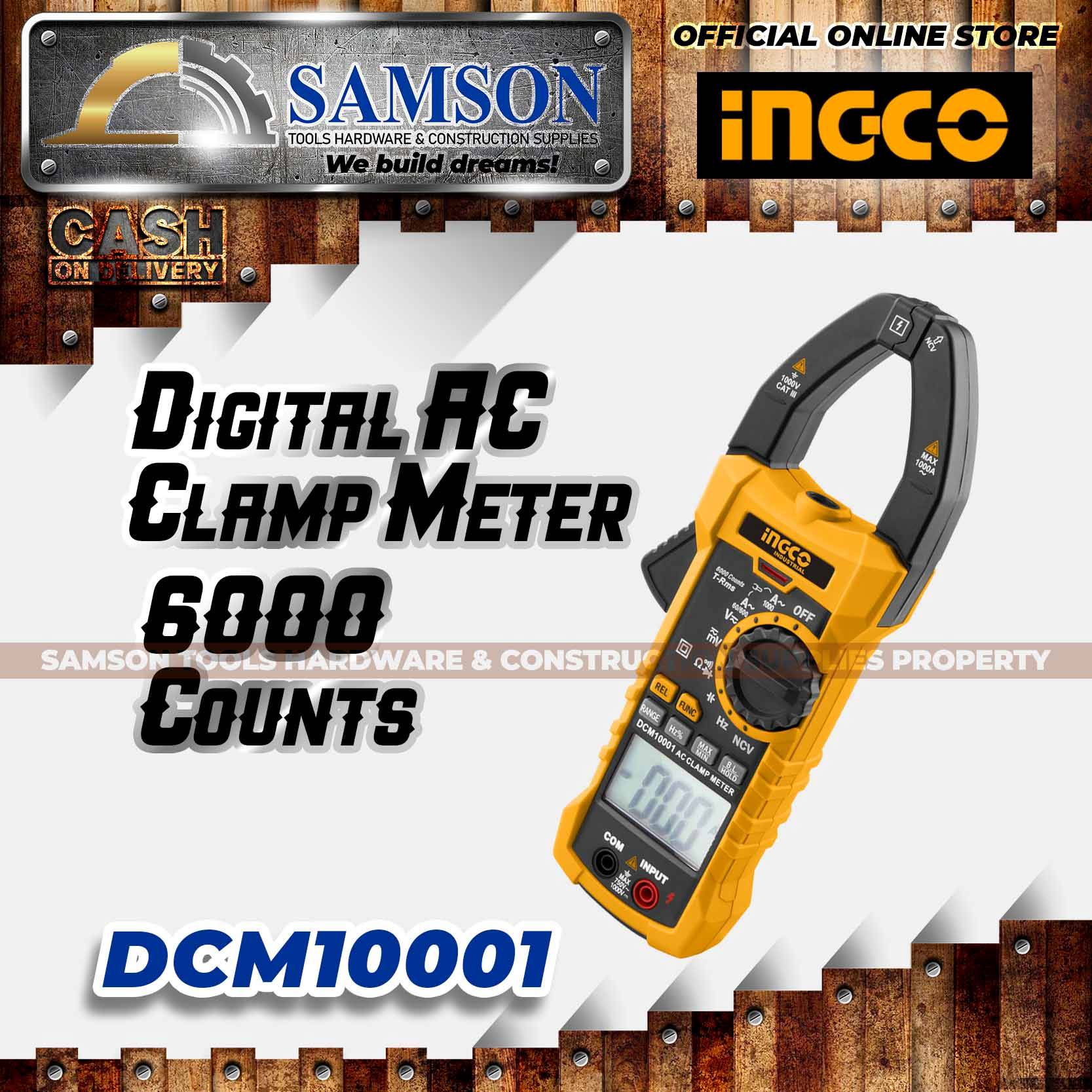 INGCO 1000Amp AC Digital Clamp Meter (DCM10001) *SAMSON TOOLS* | Lazada PH