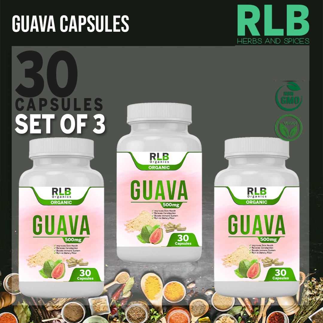 Set of 3 Guava Leaf Capsules 30 pcs Natural Pure Organic Anti-diabetic ...