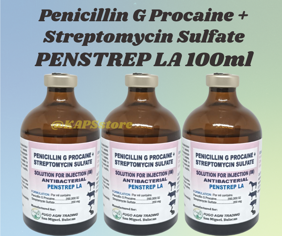 PENSTRE LA Penicillin G Procaine + Streptomycin Sulfate Solution for ...
