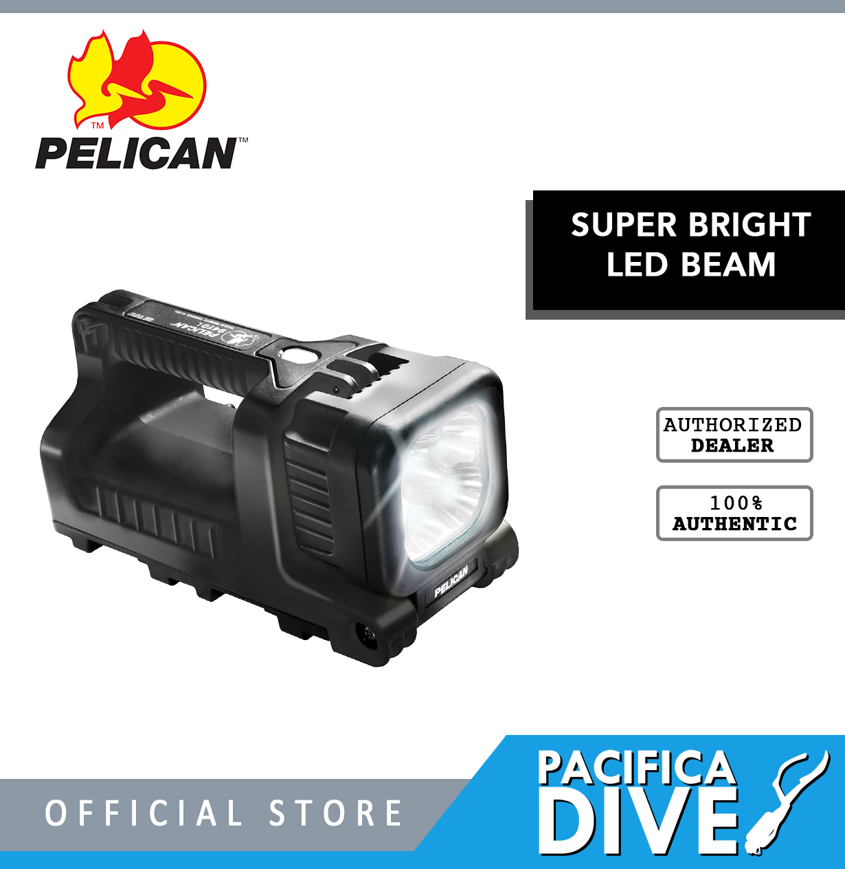 PELICAN, 9410L rechargeable LED Flashlight, Black | Lazada PH