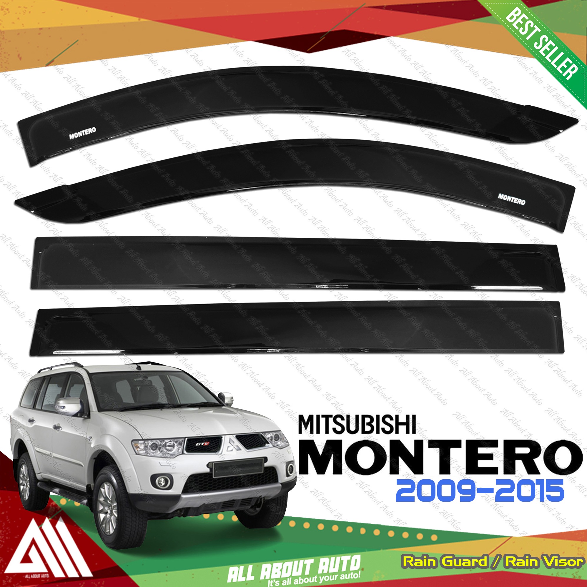 Mitsubishi Montero 2009-2015 OEM Type Rain Guard Window Visor (Made in ...