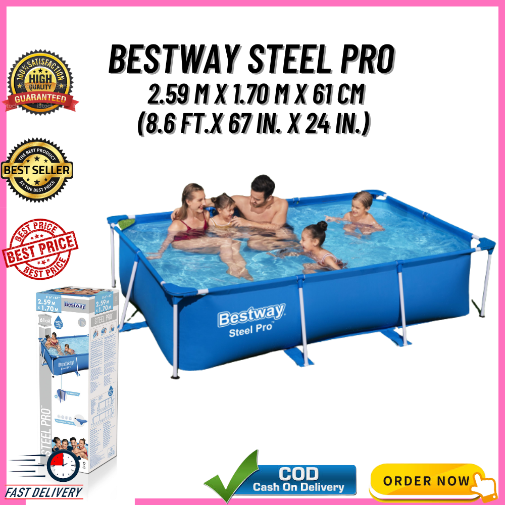 Bestway Steel Pro Pool 2.59 m x 1.70 m x 61 cm 56403 Original Bestway ...