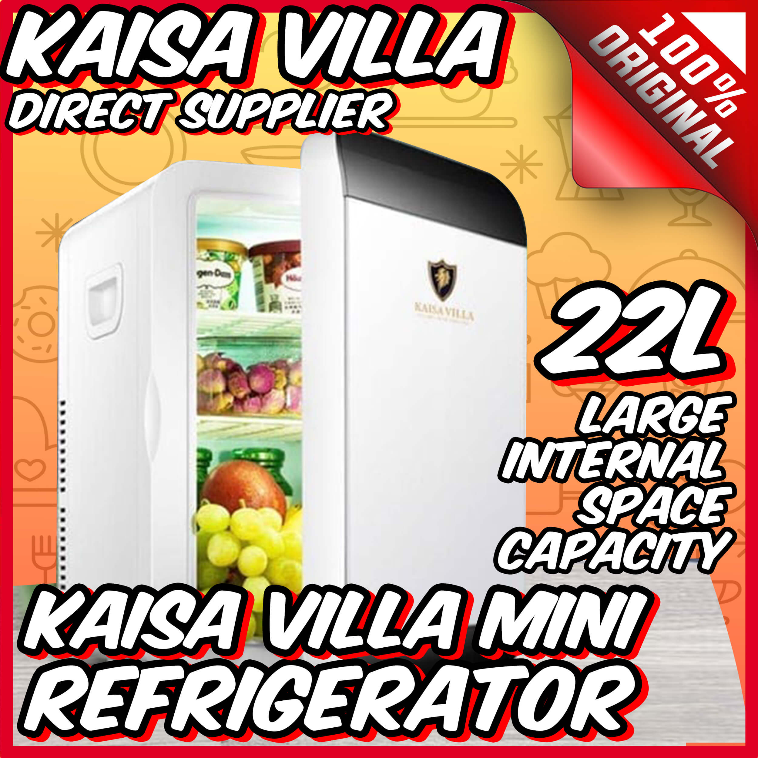 KAISA VILLA 22L Car and Home Refrigerator Dual-use Refrigeration for ...