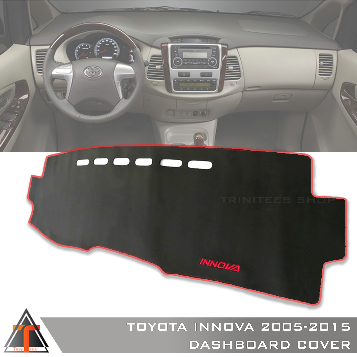 Dashboard Cover for TOYOTA INNOVA 2005-2015 High Quality Dash Mat Red ...
