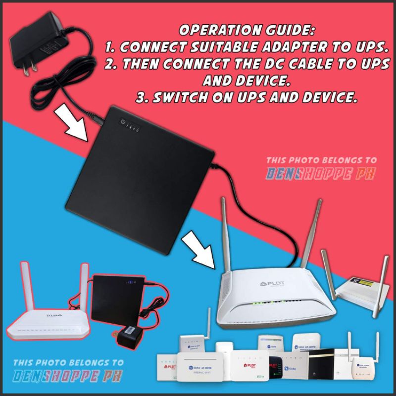 Mini UPS Power Station for WiFi Router PLDT, Converge, Globe, Smart ...