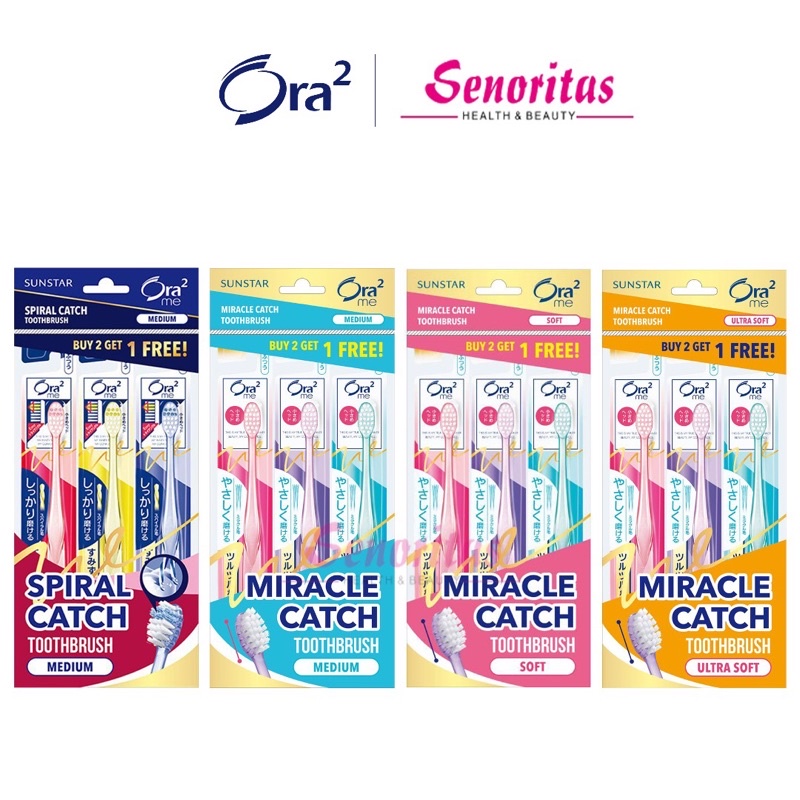 Ora2 me Miracle Catch Me Spiral Catch Comfort Full Head Toothbrush Value Pack 3’S | Lazada PH