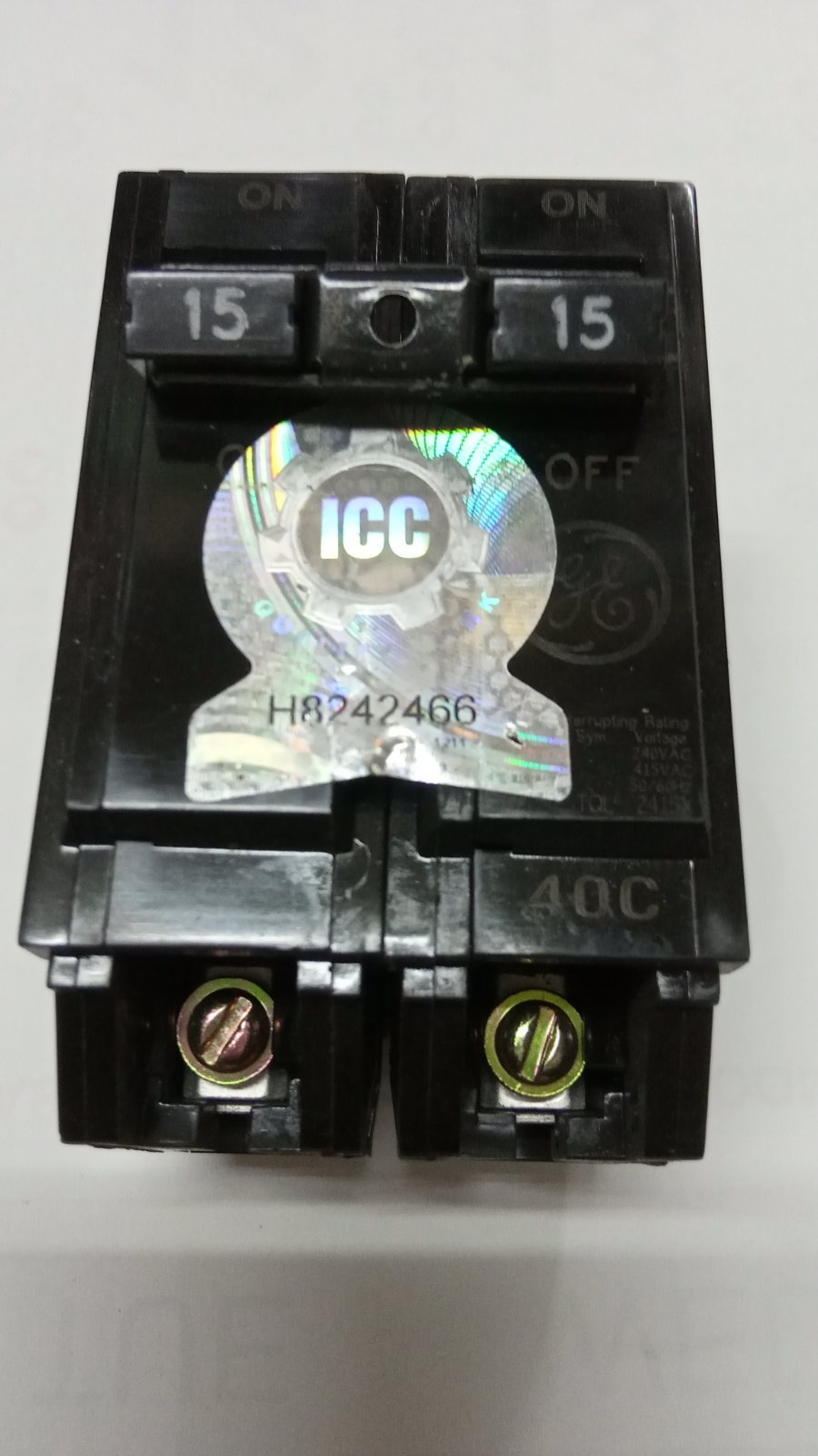 GE Breaker Circuit Breaker ORIGINAL TQL 15 Amperes 2 Pole Plug-In Type ...