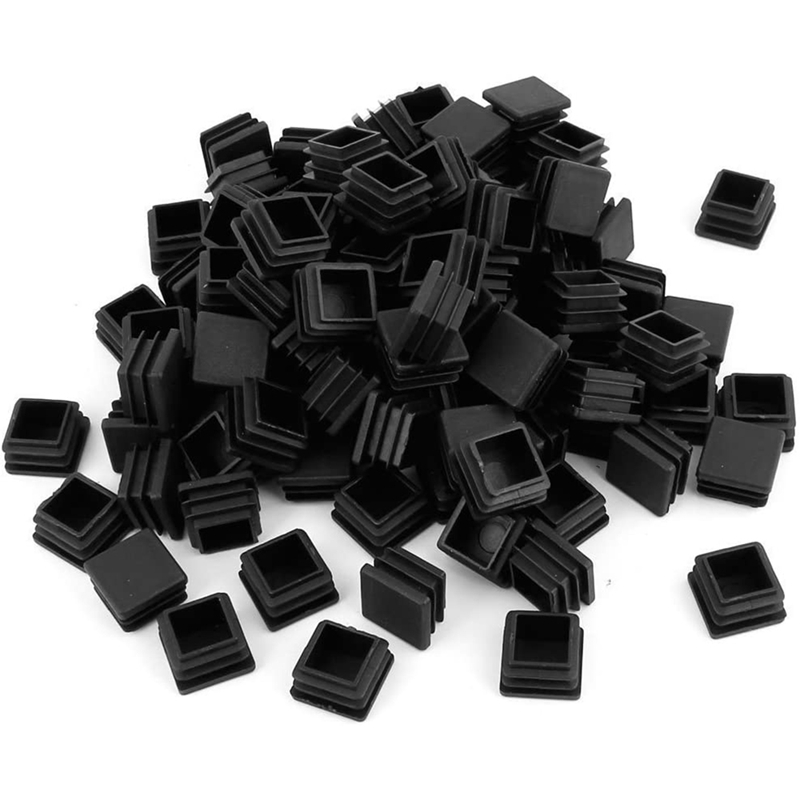 200Pcs 1 Inch Square Tube End Cap Plastic Plugs Tube End Caps Post Pipe ...