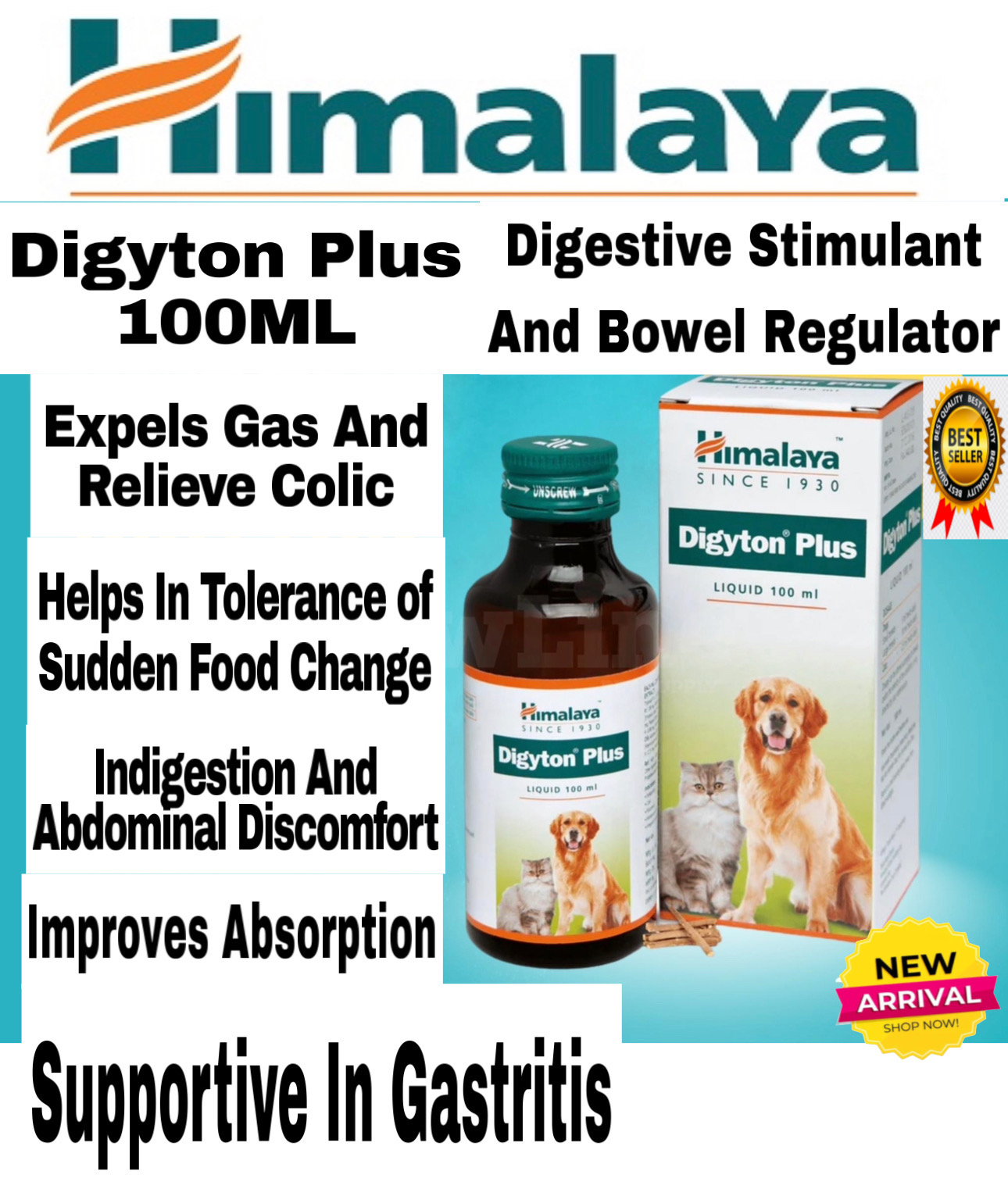 Himalaya Digyton Plus Digestive Stimulant For Dogs And Cats 100ml ...