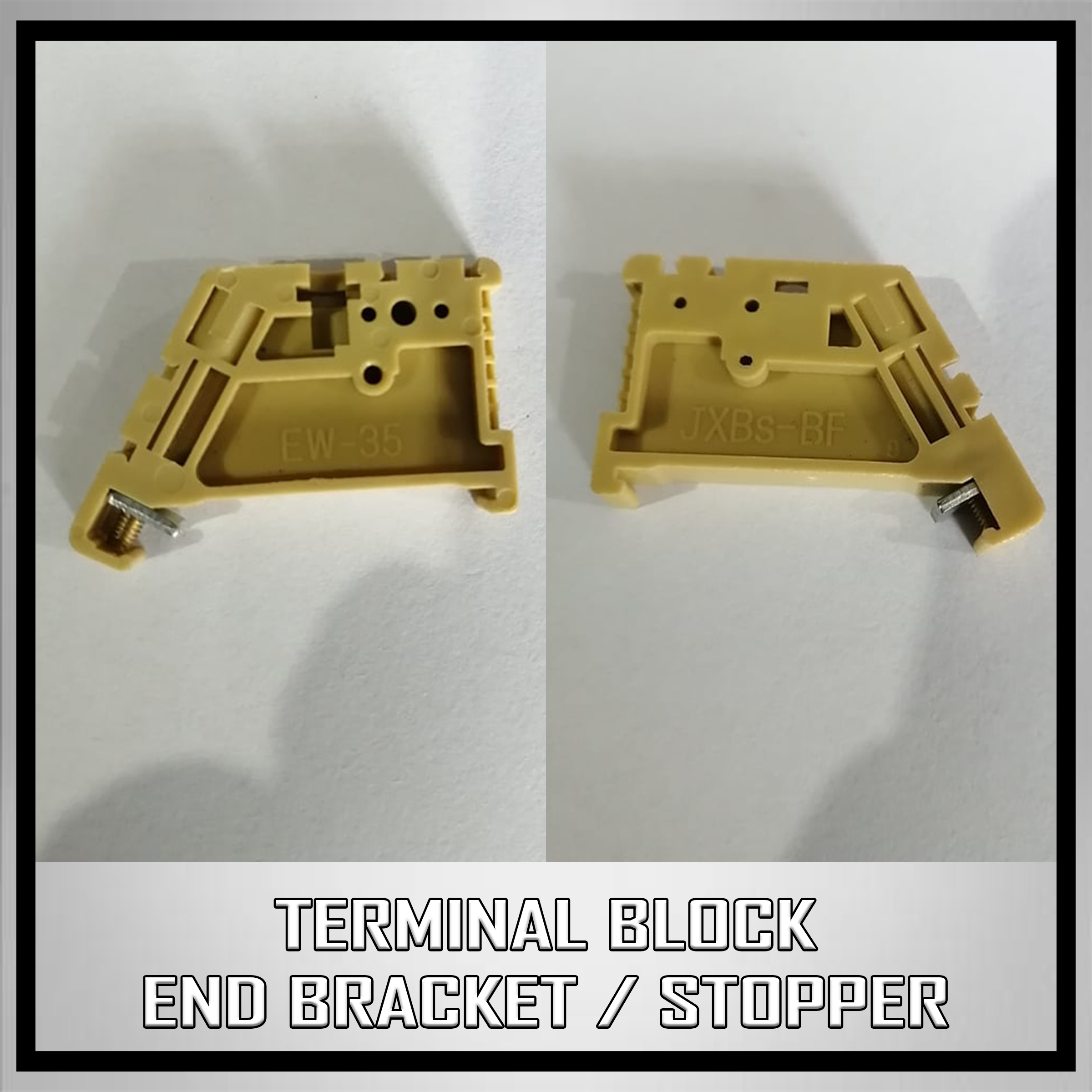 METAL END BRACKET (10PCS/PACK) / STOPPER DIN RAIL MOUNTING 35mm HC710-2 ...