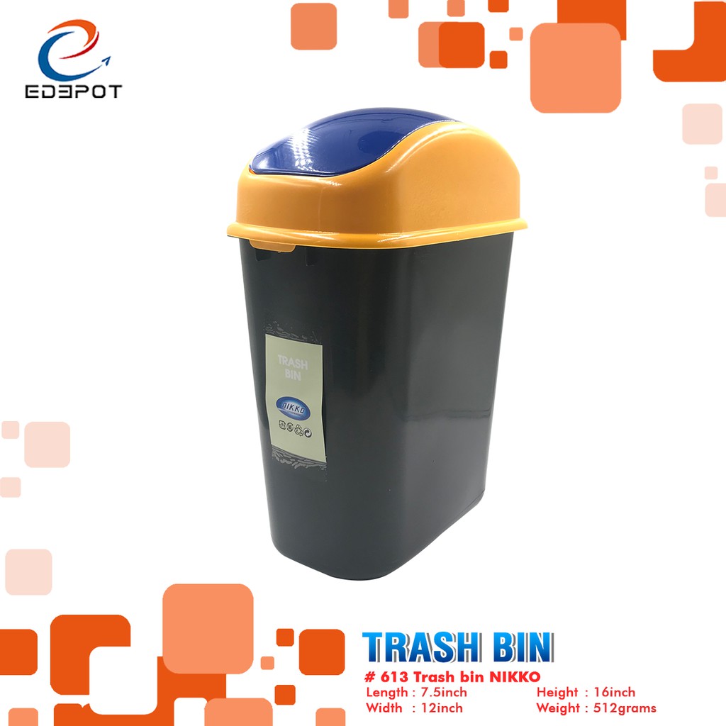 Edepot COD Plastic Trash Can 613 Nikko | Lazada PH