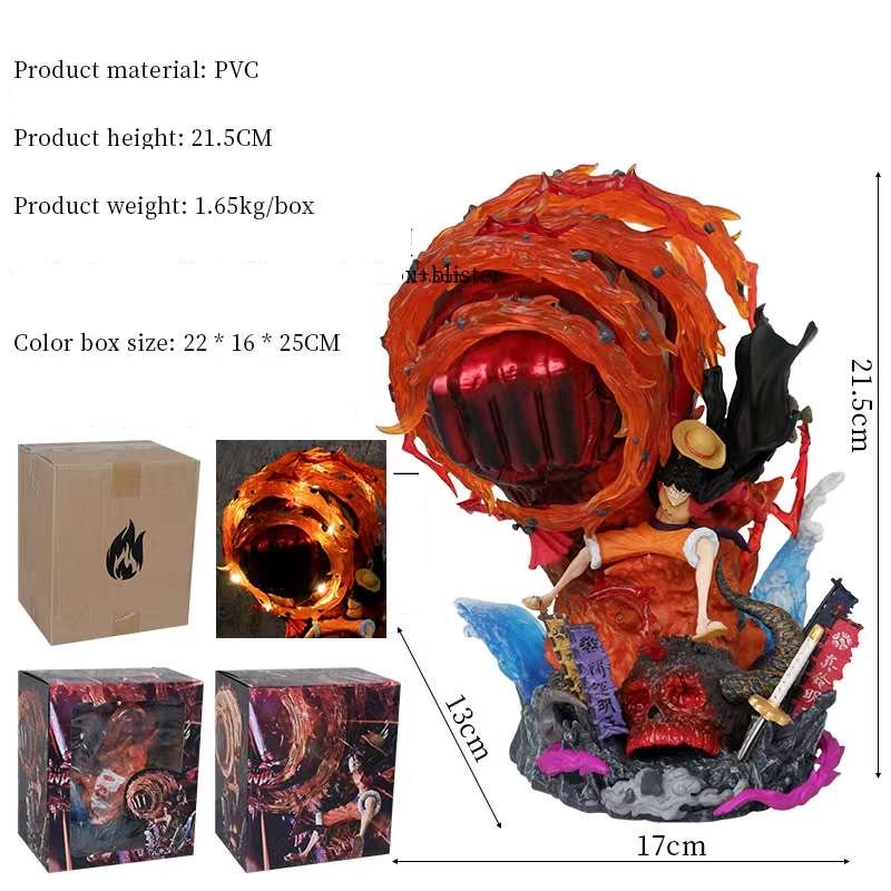 One Piece Luffy Gear Forth 4th Gear Luffy With LED 21.5cm GK ...